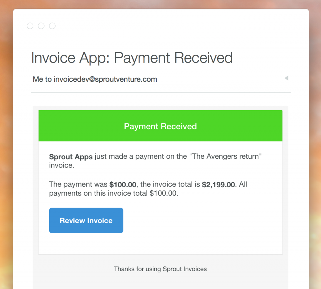 HTML Notifications - Sprout Invoices