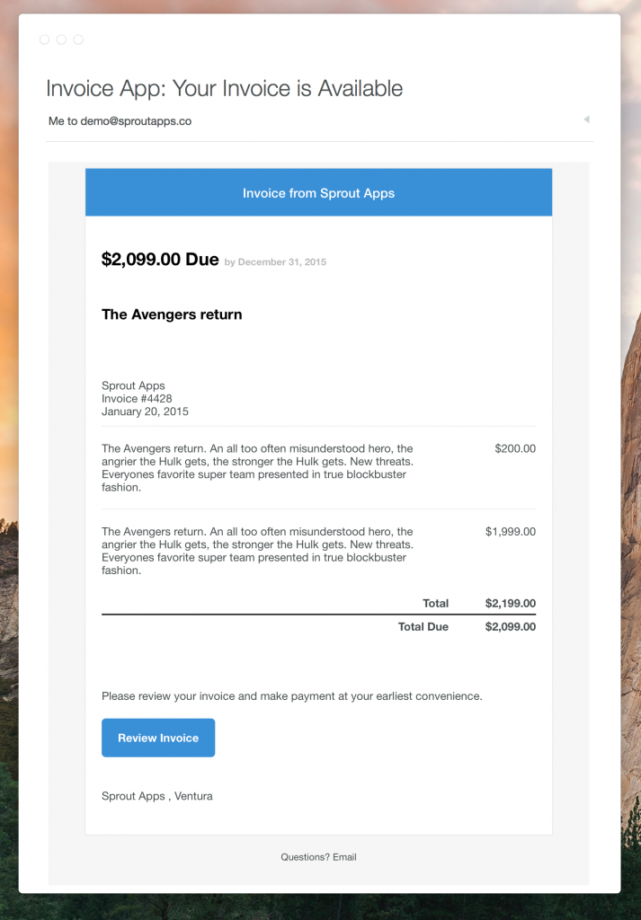 HTML Notifications - Sprout Invoices