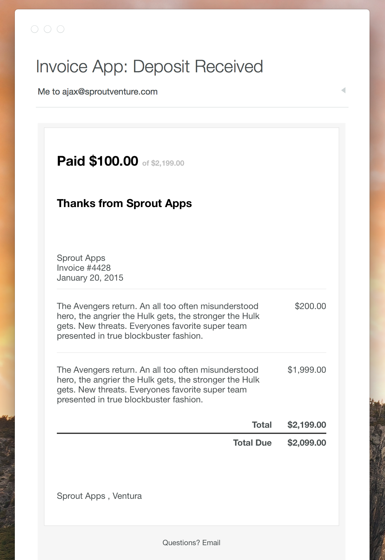 HTML Notifications - Sprout Invoices