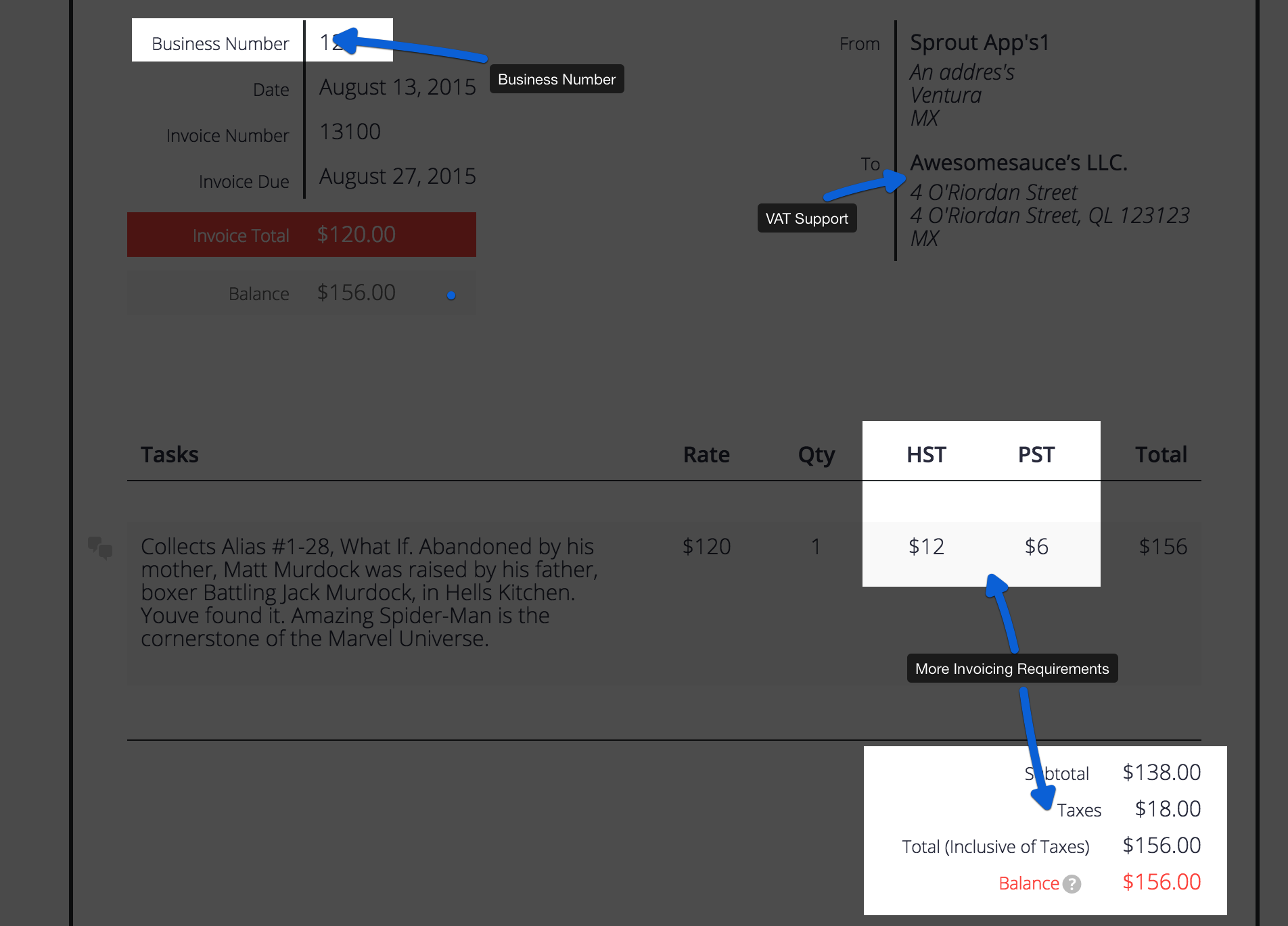 Canadian Invoicing Requirements and Customizations - Sprout Invoices